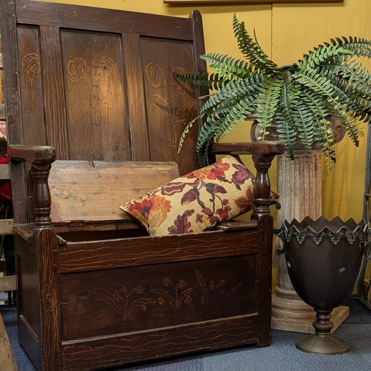 Antique Pine Box Settle